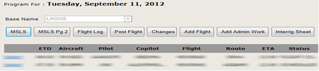 SCHEDULE FLIGHTS FOR TODAY